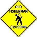 Old Fisherman Crossing — Yield Sign – Krazy Signs