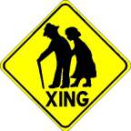 Old People Xing — Yield Sign – Krazy Signs